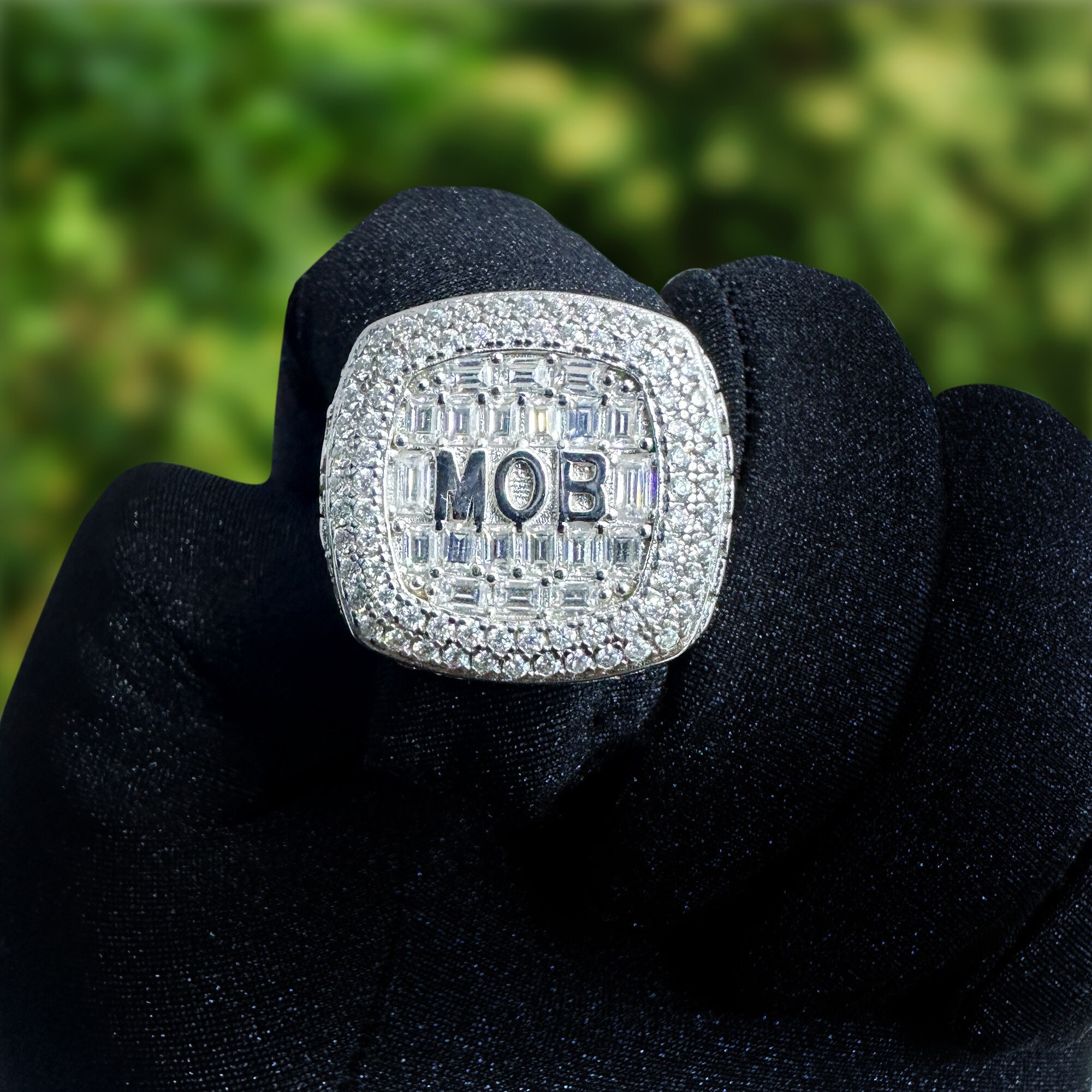 VVS Iced Out Moissanite Championship Diamond Ring for Men, Hiphop Round ...