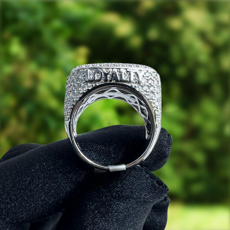 VVS Iced Out Moissanite Championship Diamond Ring for Men, Hiphop Round ...