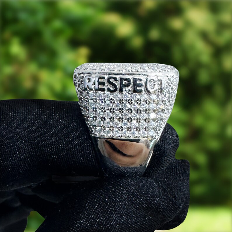 VVS Iced Out Moissanite Championship Diamond Ring for Men, Hiphop Round ...
