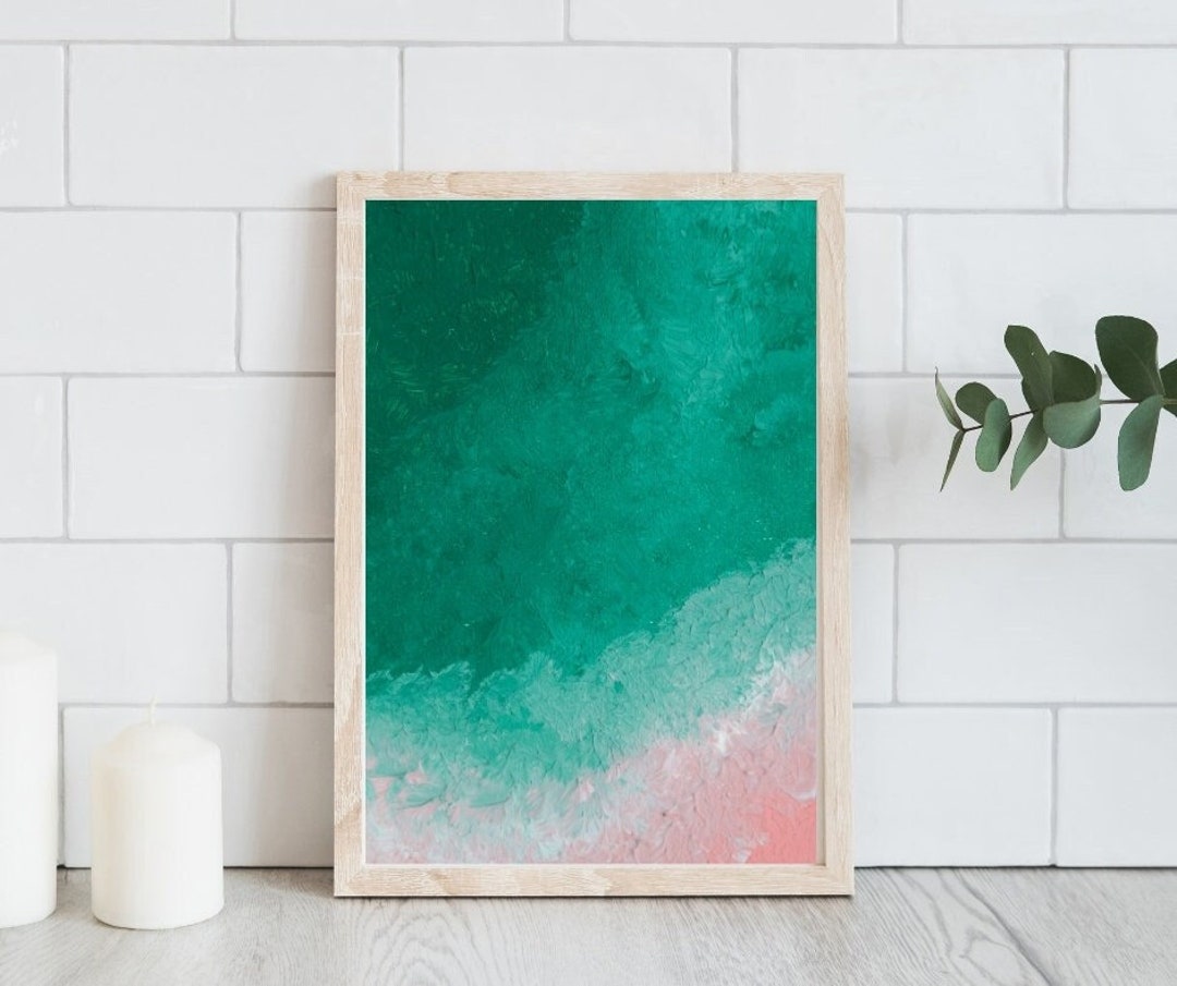 Pink Shore, Abstract Painting by Tinaflowart | Art Print - Etsy