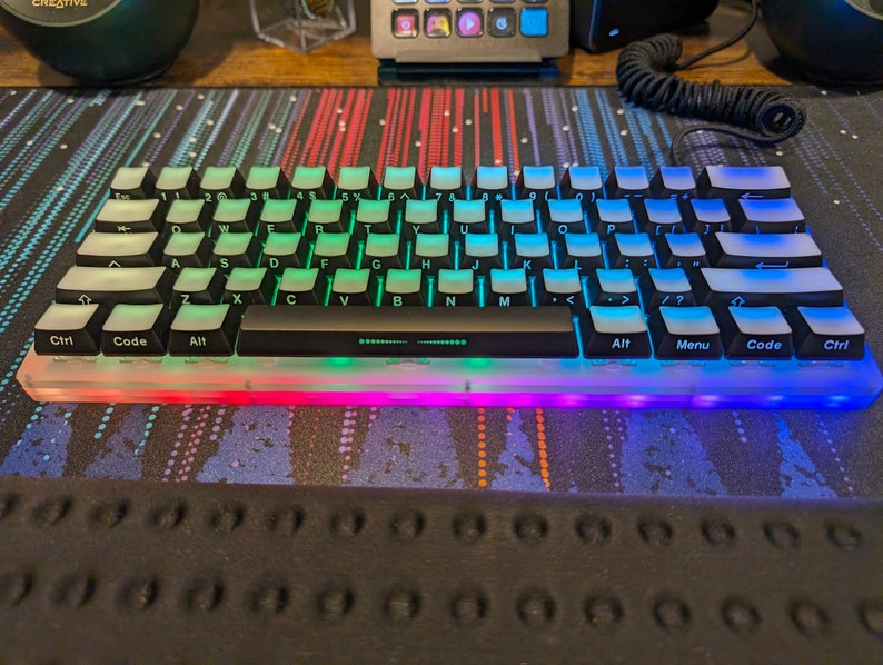 Custom Mechanical Keyboard Full RGB Womier K61 Acrylic With Crystal ...