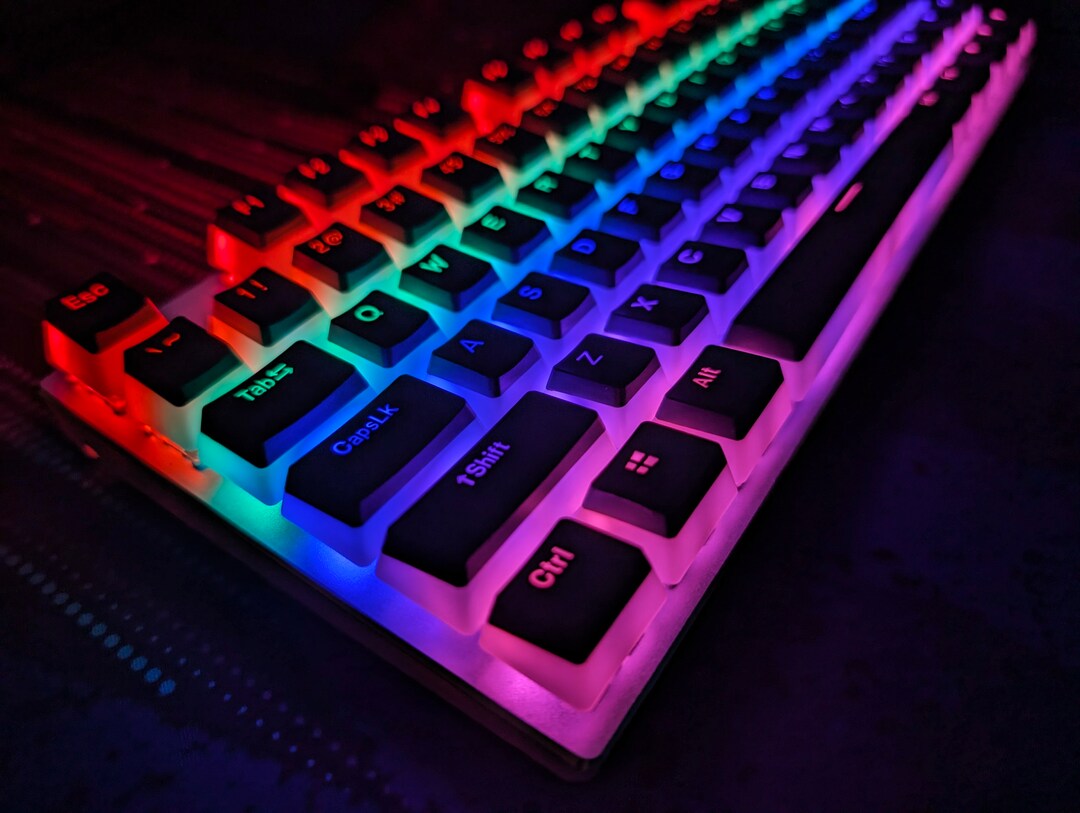 Compact 75% Colorful Rainbow Mechanical Keyboard With Pudding Keycaps ...