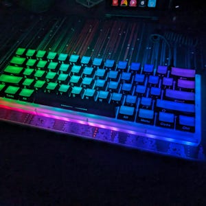 Custom Mechanical Keyboard Full RGB Womier K61 Acrylic With Crystal ...