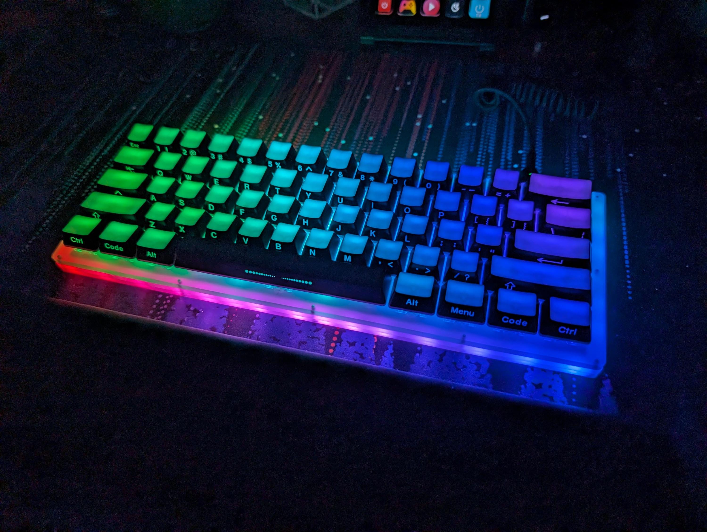 Custom Mechanical Keyboard Full RGB Womier K61 Acrylic With Crystal ...