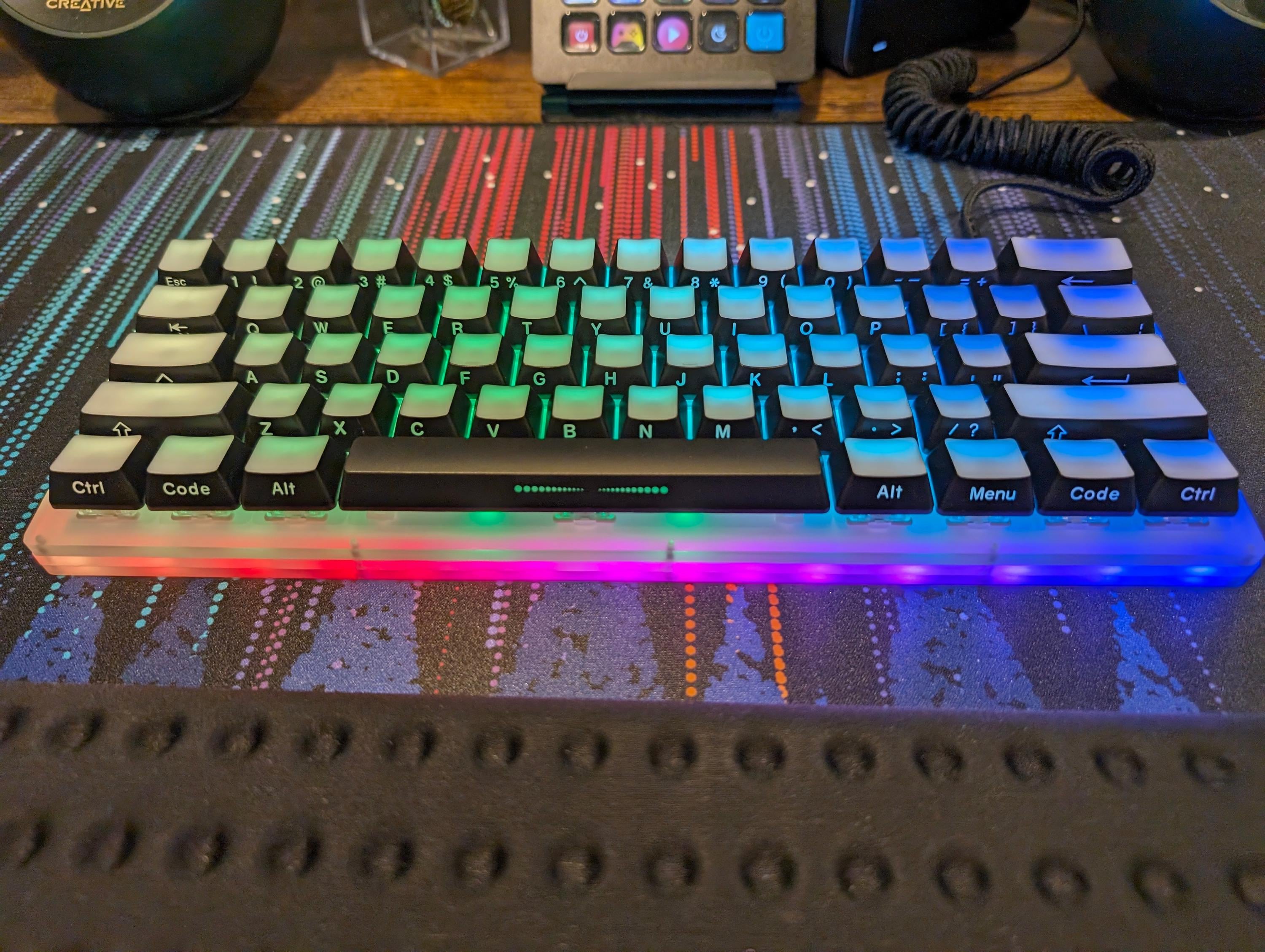 Custom Mechanical Keyboard Full RGB Womier K61 Acrylic With Crystal ...