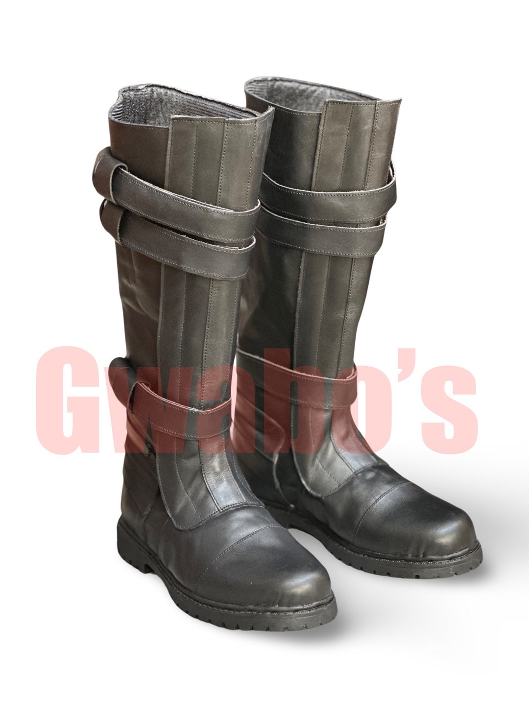 Black Anakin Skywalker Inspired Leather Boots Star Wars Cosplay ...