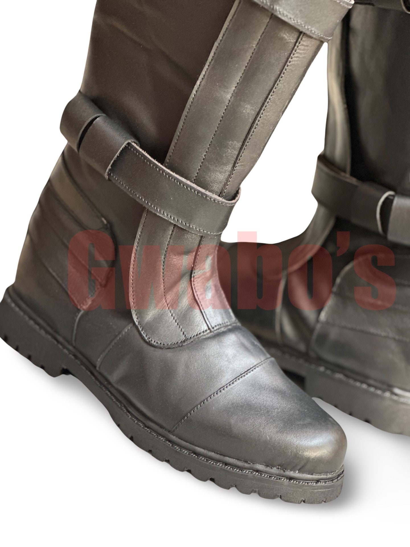Black Anakin Skywalker Inspired Leather Boots Star Wars Cosplay ...