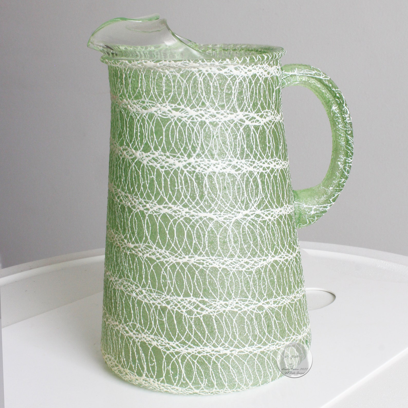 Vintage Spaghetti String Barware Set 10pc Pitcher + Roly Poly Cups ...