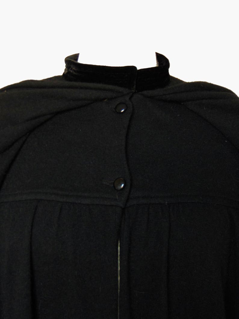 Rare Valentino Boutique Tiered Knit Cape With High Collar Black Angora ...