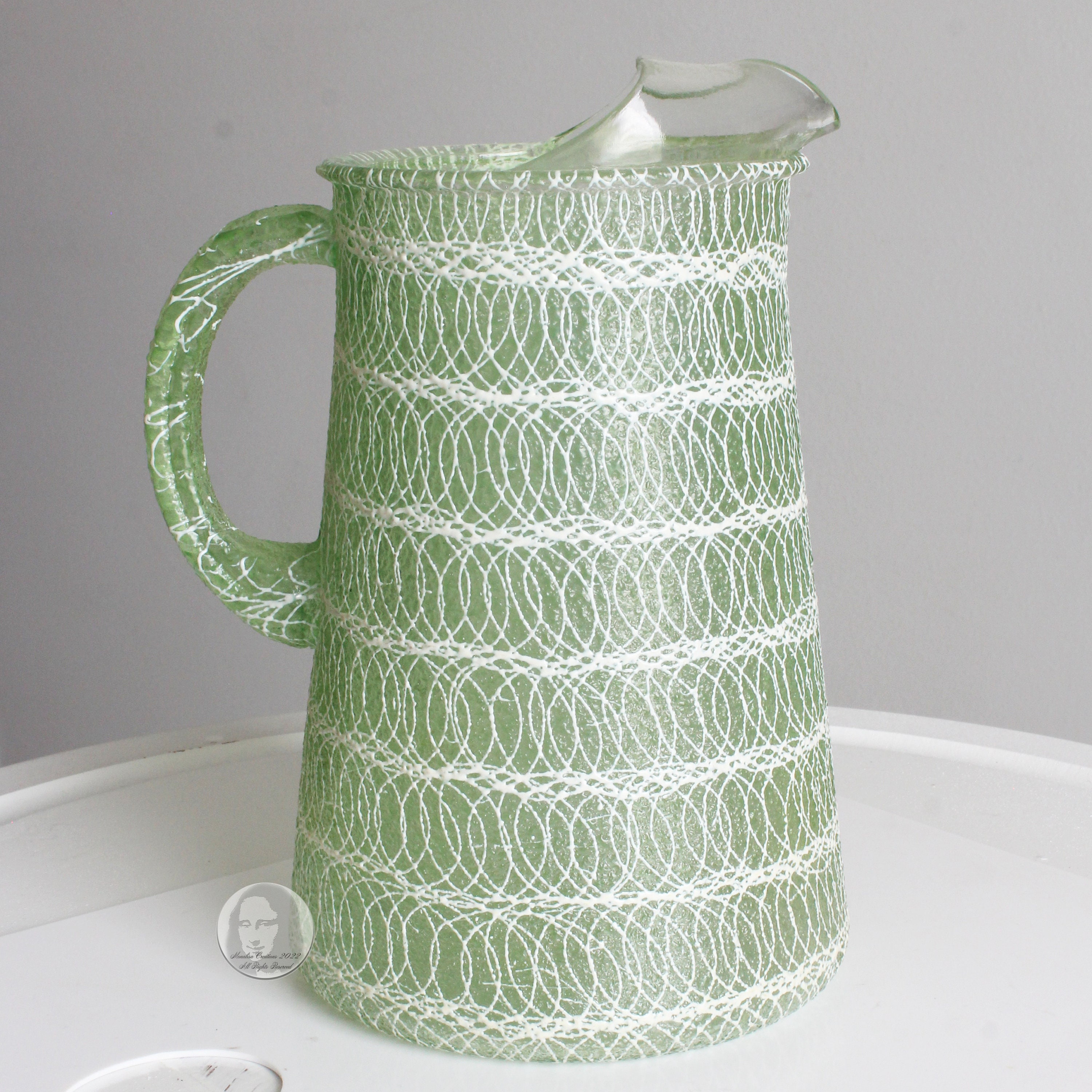 Vintage Spaghetti String Barware Set 10pc Pitcher + Roly Poly Cups ...