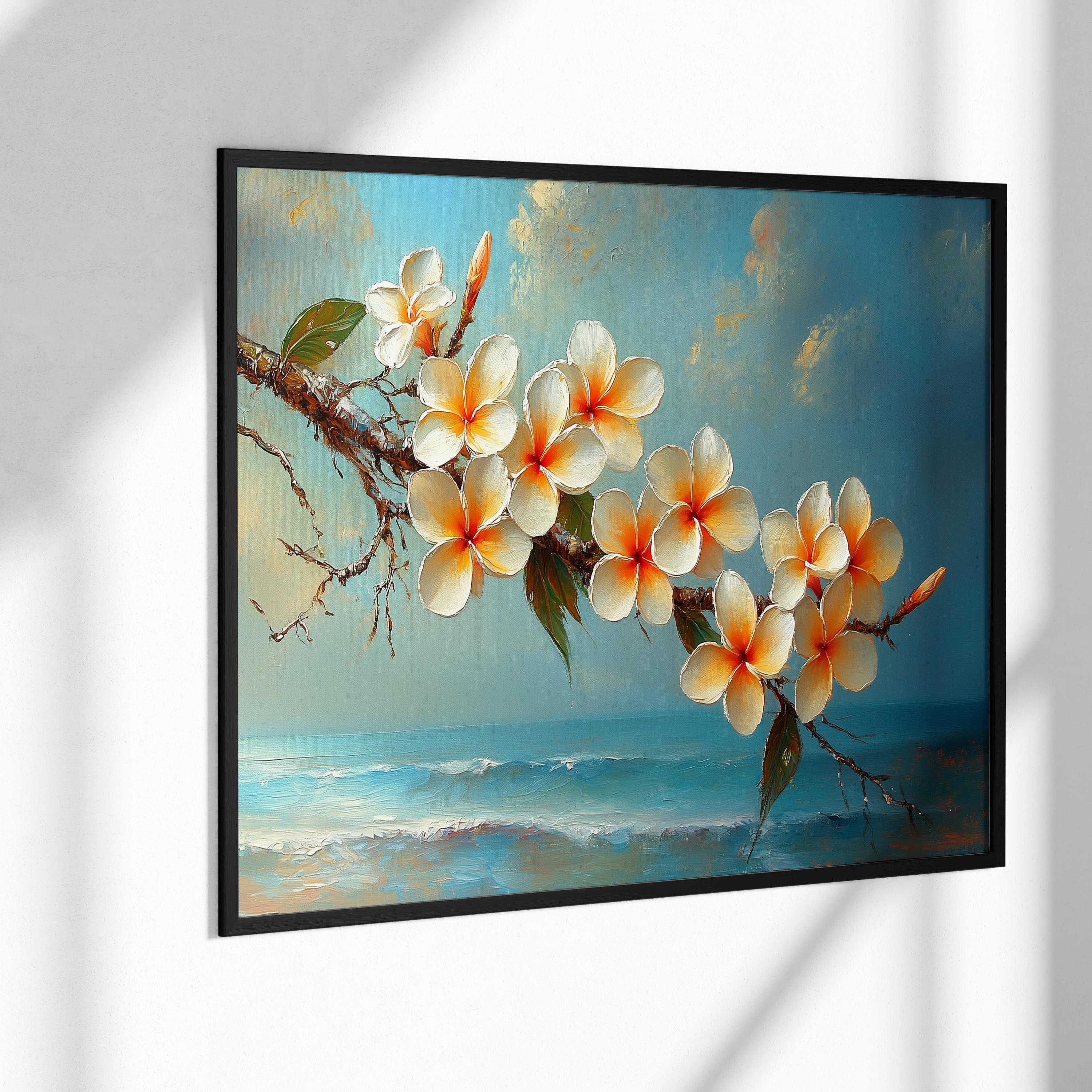 Frangipani Before Storm Oil-painting Style: Poster or Canvas - Plumeria ...
