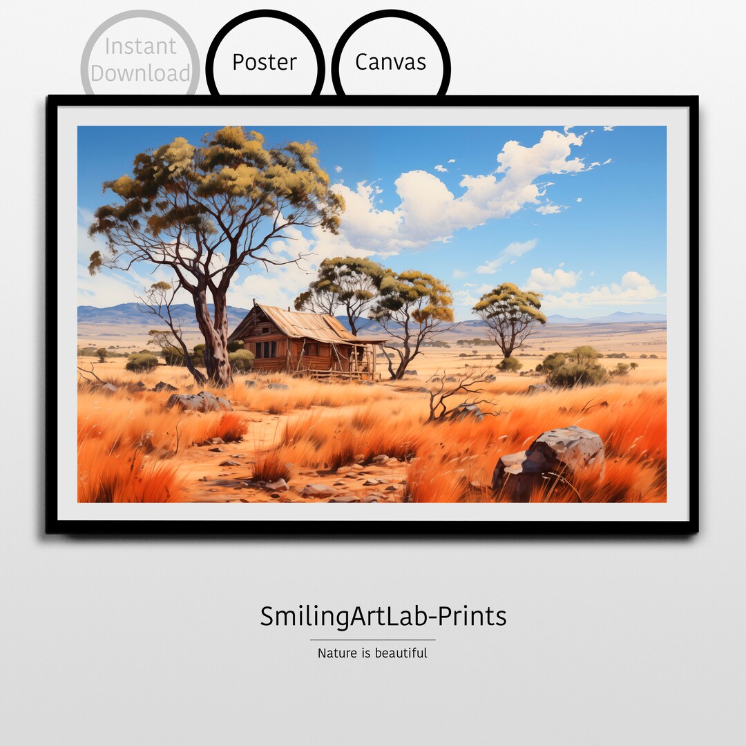 Australian Outback Painting as Poster or Canvas - Landscape Image in ...