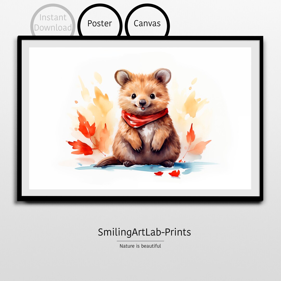Playful Quokka Painting as Poster or Canvas - Nursery Decor ...