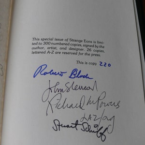 Robert Bloch. ' Strange Eons '. [chapel Hill] Signed 1st Edition - Etsy