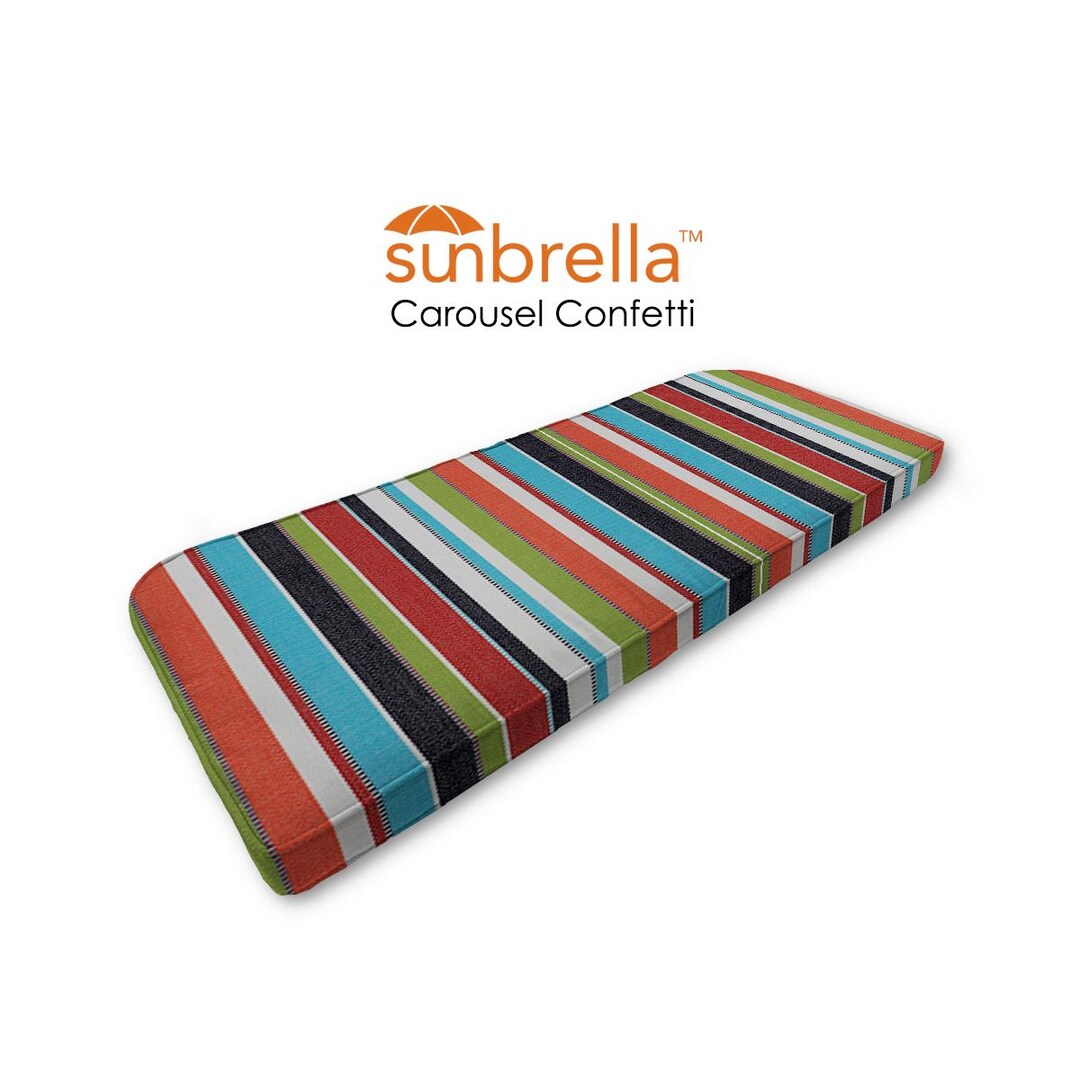 Outdoor Wicker Loveseat Bench Cushion Rounded Back Corners Sunbrella ...