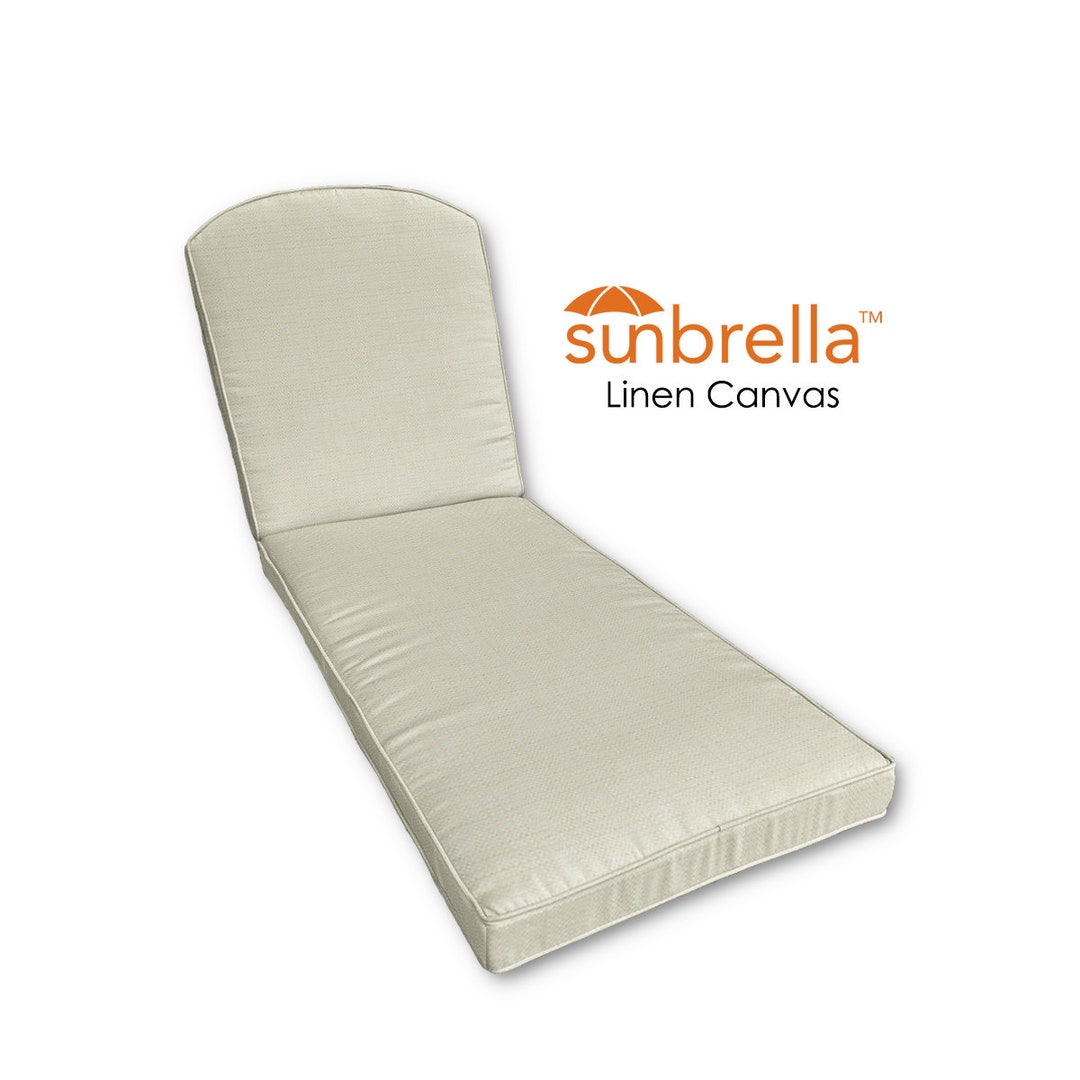 Sunbrella Linen Canvas Chaise Lounge Cushion-replacement Cushion for ...