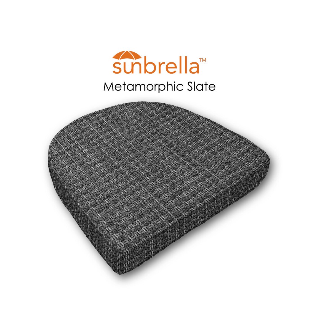 Sunbrella Metamorphic Slate Green Wicker Chair Cushion Wicker Seat ...