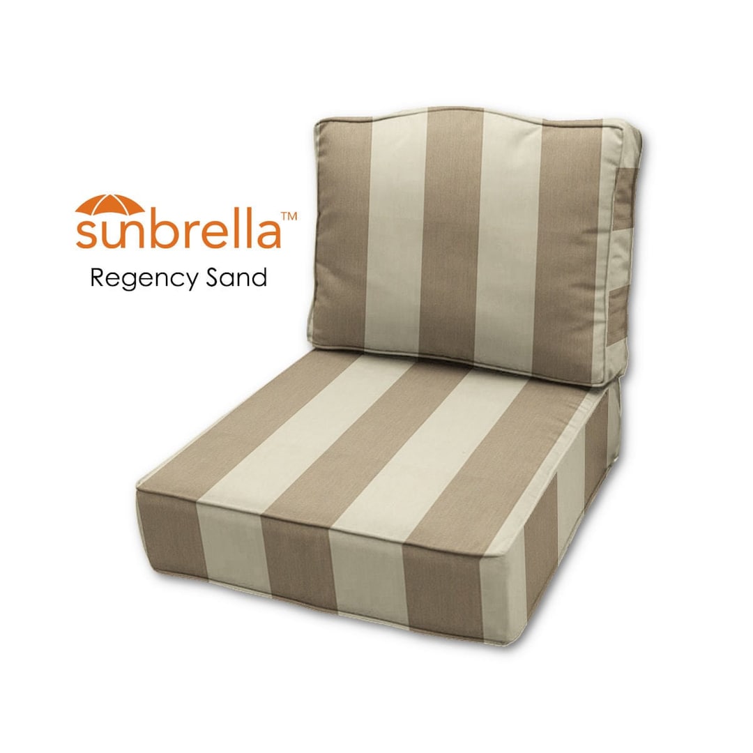 Sunbrella Regency Sand Outdoor Cushions for Patio Chairs. Custom Patio ...