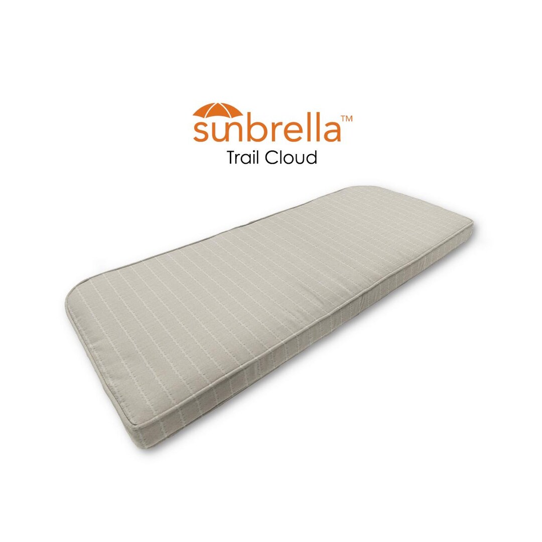 Outdoor Wicker Loveseat Bench Cushion Rounded Back Corners Sunbrella Trail Cloud - Etsy
