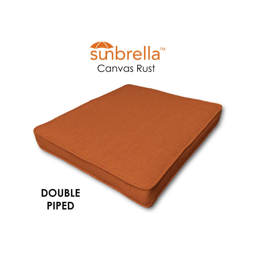 Sunbrella Canvas Rust Outdoor Dining Chair Seat Pad, Patio Chair ...
