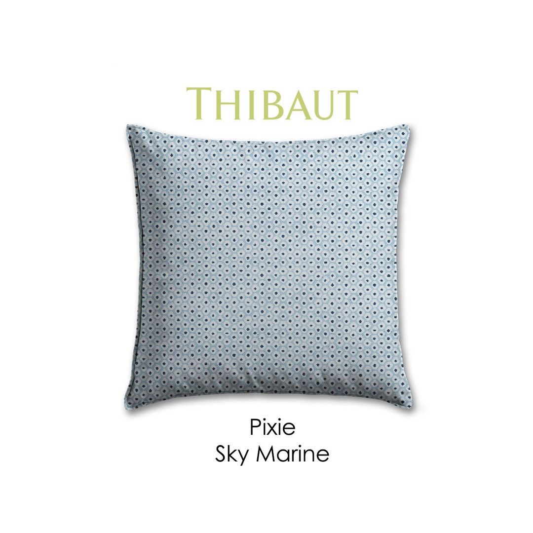 Thibaut Thibaut Pixie Sky Marine Outdoor Pillow Custom Outdoor Pillow ...