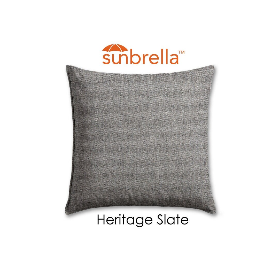 Sunbrella Heritage Slate Pillows Patio Pillow Outdoor Throw Pillow ...