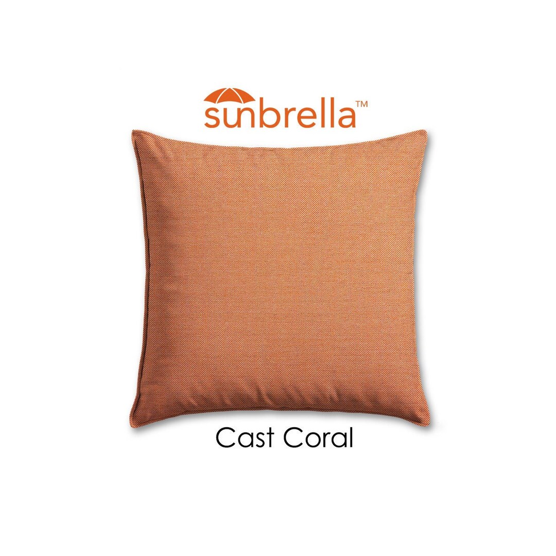 Sunbrella Cast Coral Pillows Patio Pillow Outdoor Throw Pillow Outdoor ...