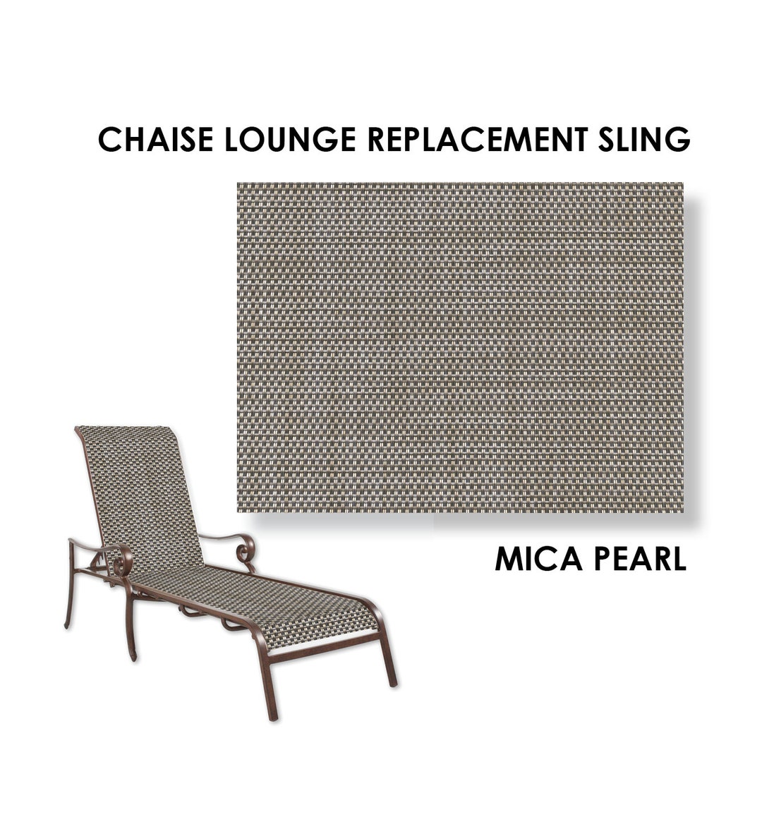 Mica Pearl Chaise Lounge Replacement Slings Replacement Slings Sling Fabric Outdoor Chair Patio ...