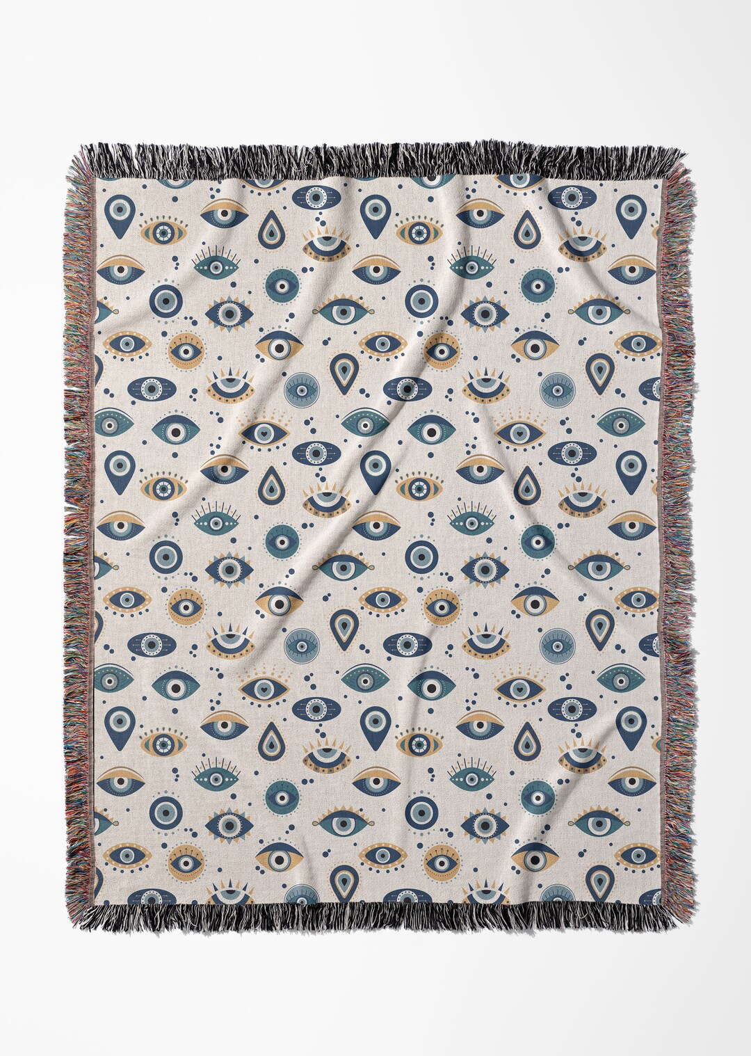 Evil Eye Throw Blanket Third Eye Cotton Blanket Mystical Spiritual Home ...