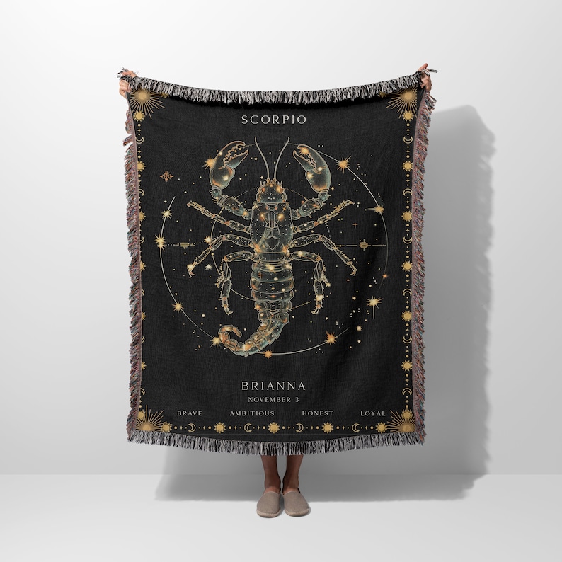 Personalized Astrological Signs Gift Throw Blanket Scorpio,custom ...