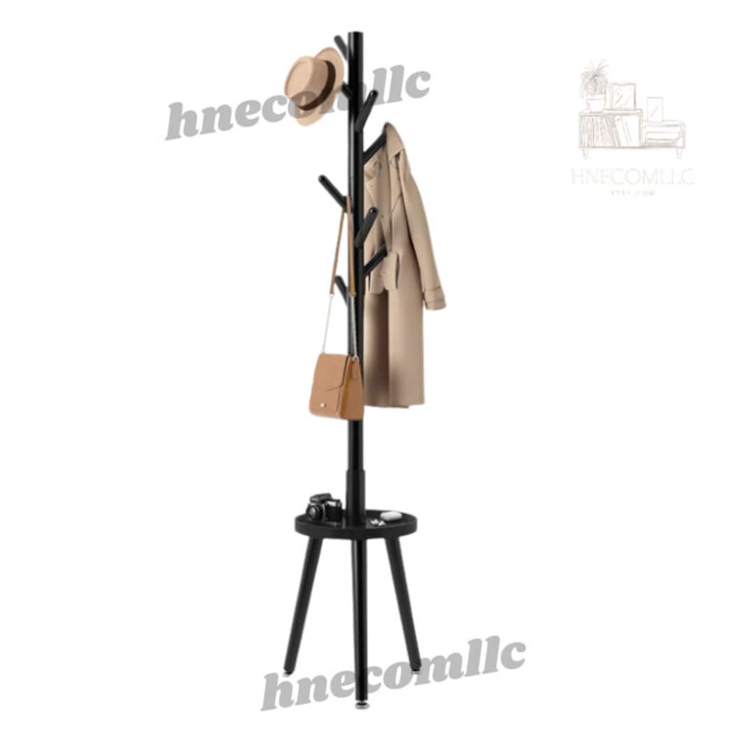 Wooden Coat Rack With Hooks | Standing Coat Rack | Garment Rack ...