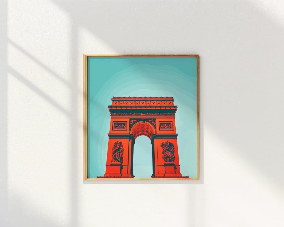 Arc De Triomphe Poster Vintage Poster, Landmarks Painting, Home Decor ...