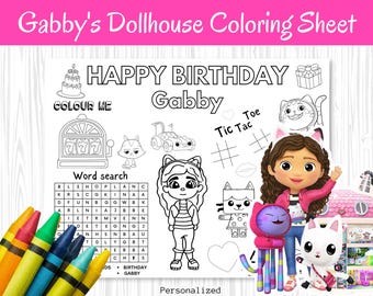 Gabby's Dollhouse Coloring Page, Activity for Kids, Canva Editable ...