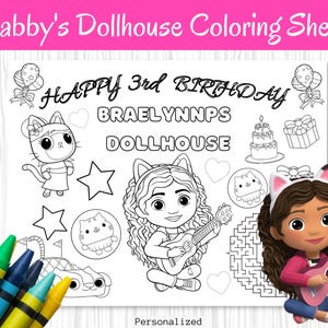 Gabby's Dollhouse Coloring Page, Activity for Kids, Canva Editable ...