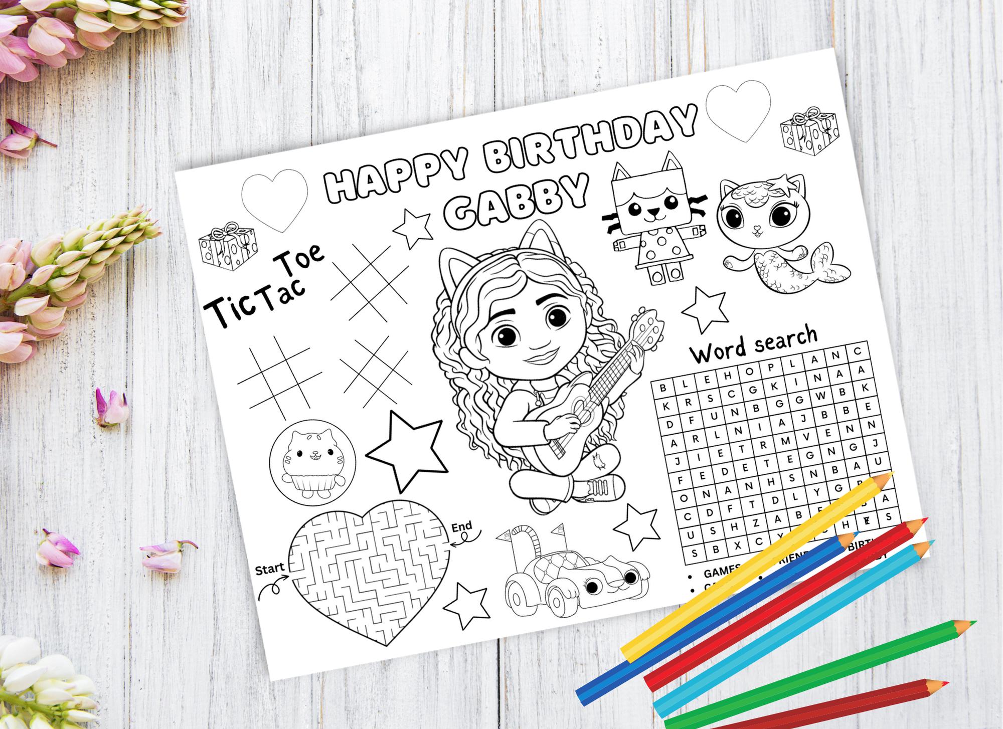 Gabby's Dollhouse Coloring Page, Activity for Kids, Canva Editable ...