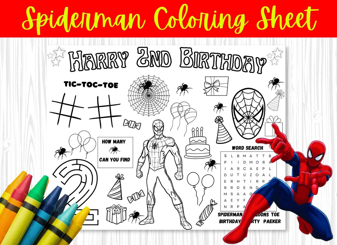 Spider-man Coloring Pages, Spiderman Coloring Pages, Birthday Party ...