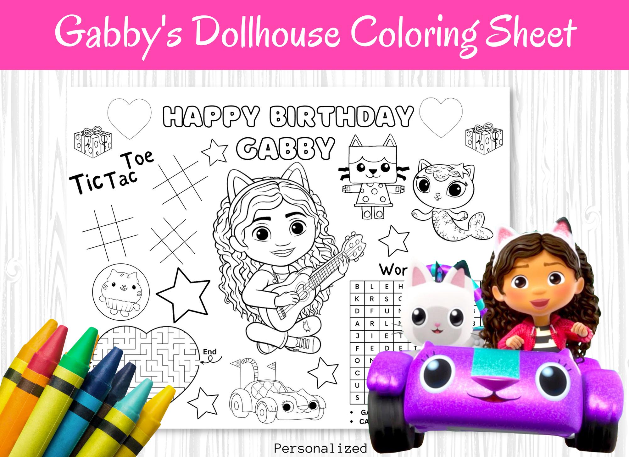 Gabby's Dollhouse Coloring Page, Activity for Kids, Canva Editable ...
