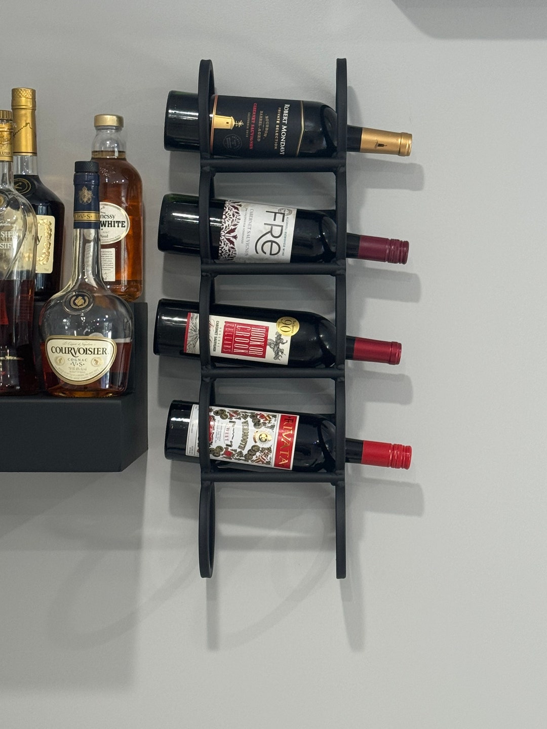 Hand Made Iron Wine Rack Wall Mounted - Etsy