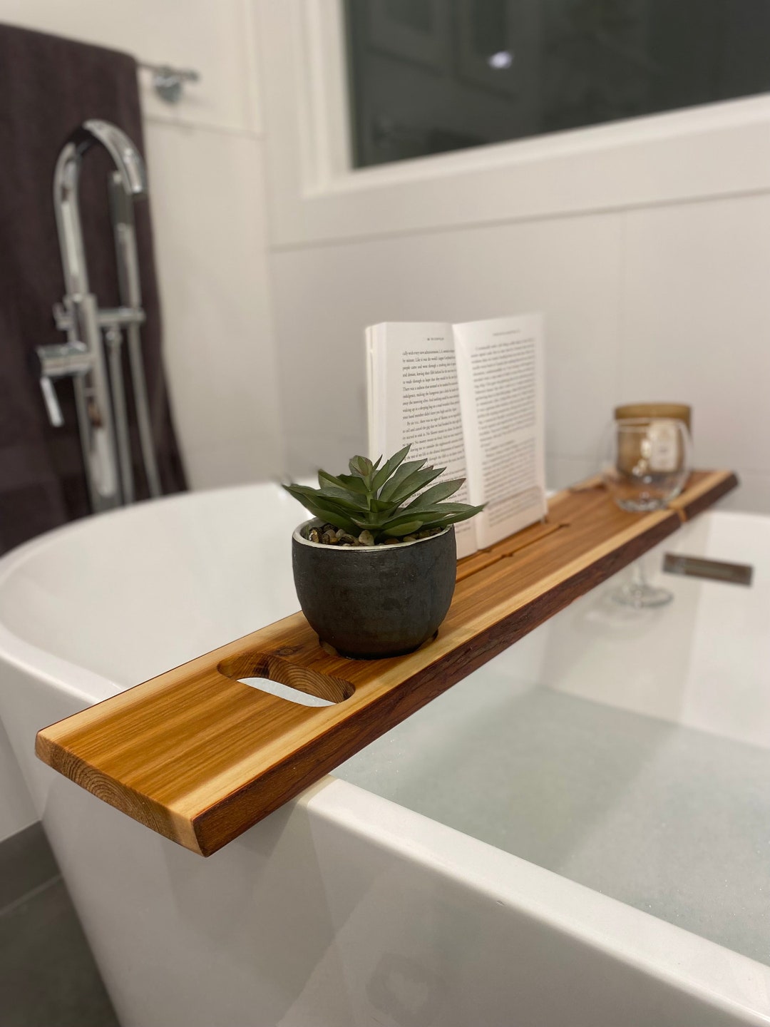 Cedar Plank Bath Caddy - Etsy
