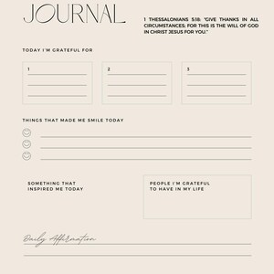 7 Days of Daily Gratitude Journal Digital PDF Journal Scriptures for ...