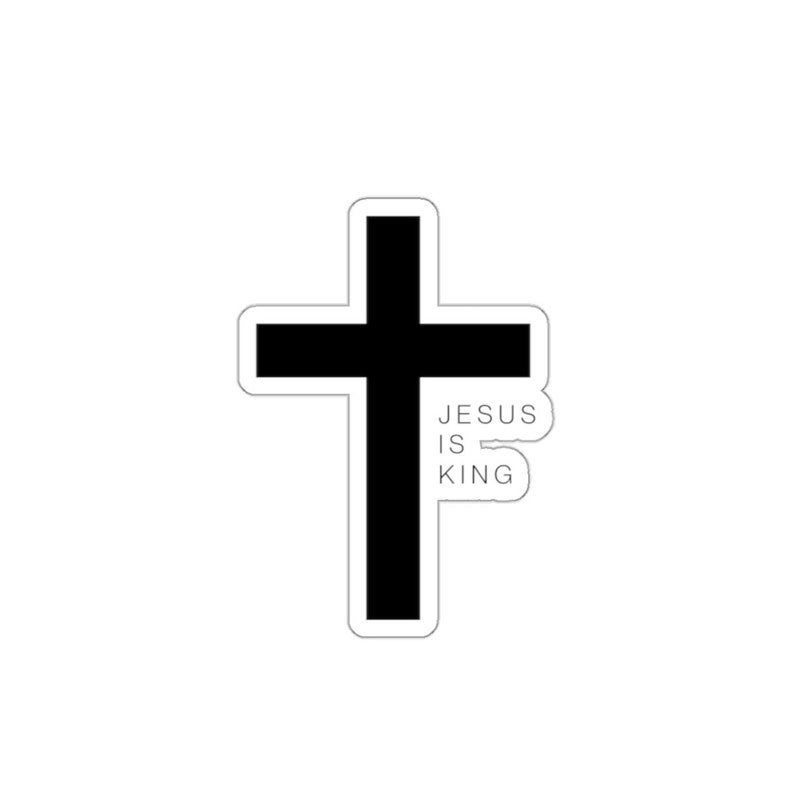 Jesus is King Cross Sticker - Christian Vinyl Decal - Etsy