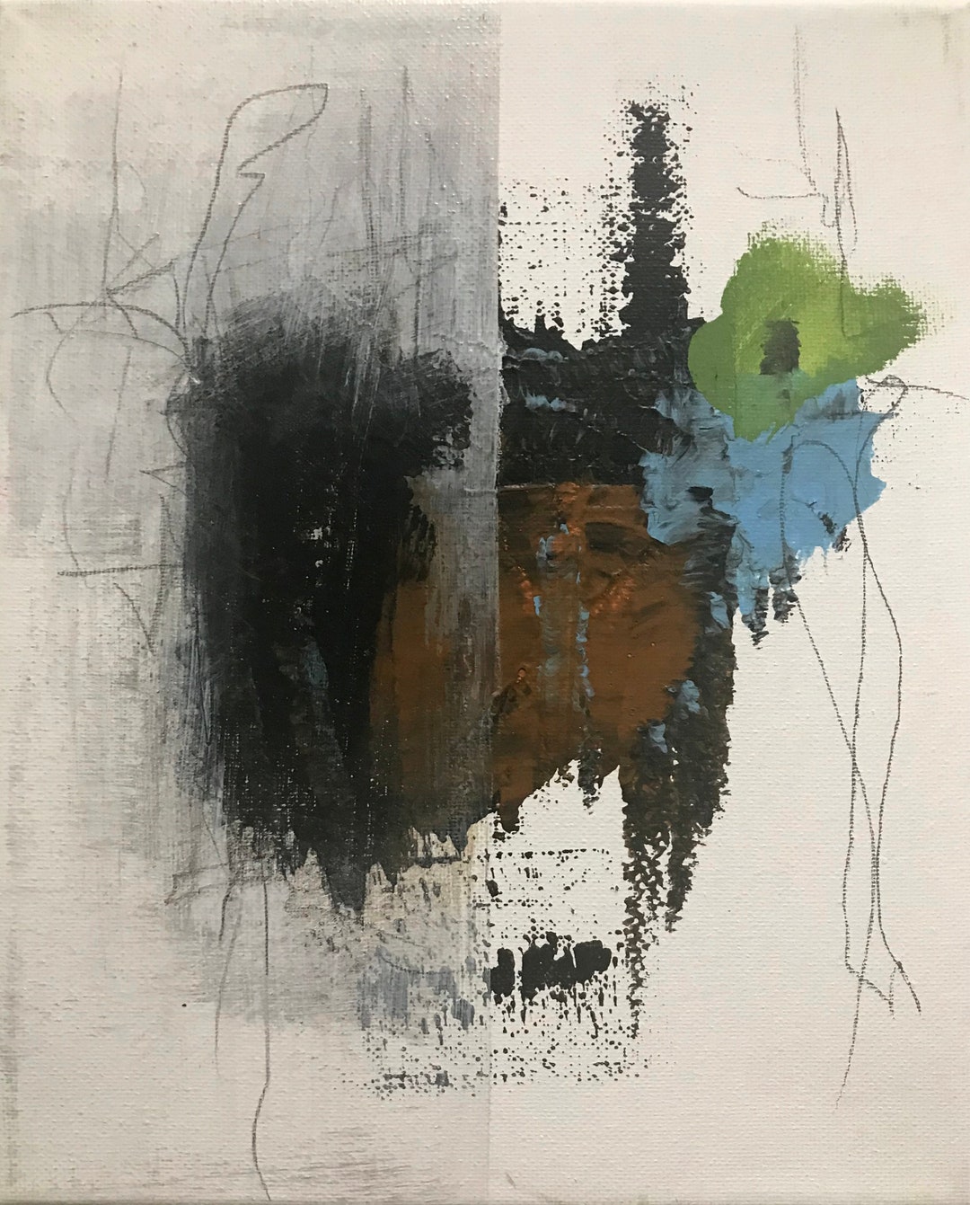 Smaller Brown & Black Original Abstract Expressionism Wall Art Home ...