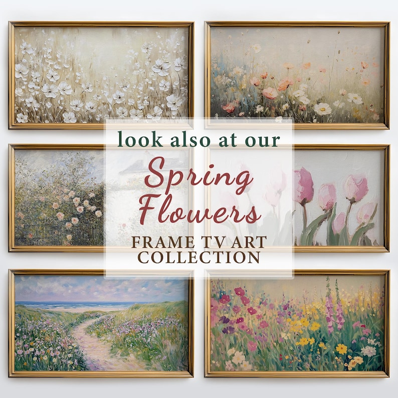 Moldura de tulipas rosa TV Art Primavera Floral, Moldura minimalista TV ...