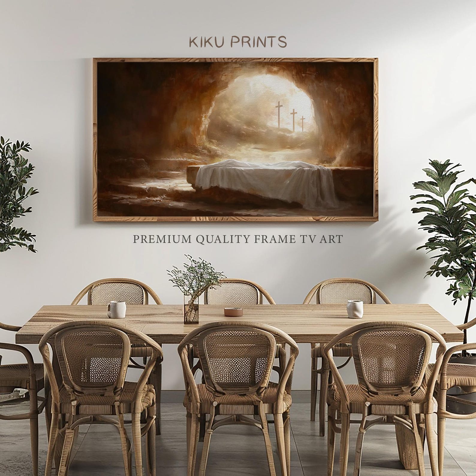 Jesus Frame TV Art Empty Tomb, Resurrection Frame TV Art Jesus Empty ...