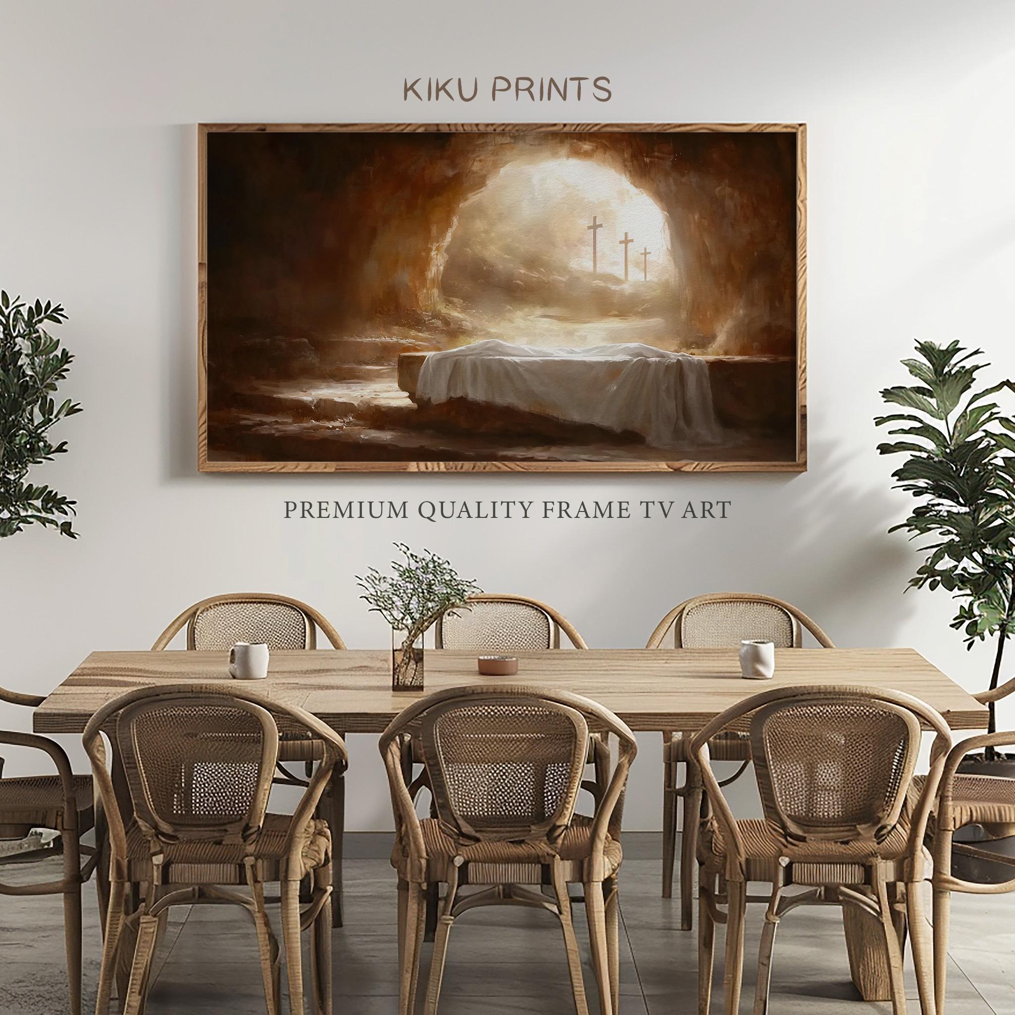 Jesus Frame TV Art Empty Tomb, Resurrection Frame TV Art Jesus Empty ...