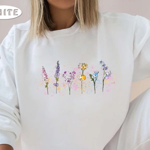 Wildflower Sweatshirt, Vintage Flower Crewneck, Floral Sweater, Wild ...