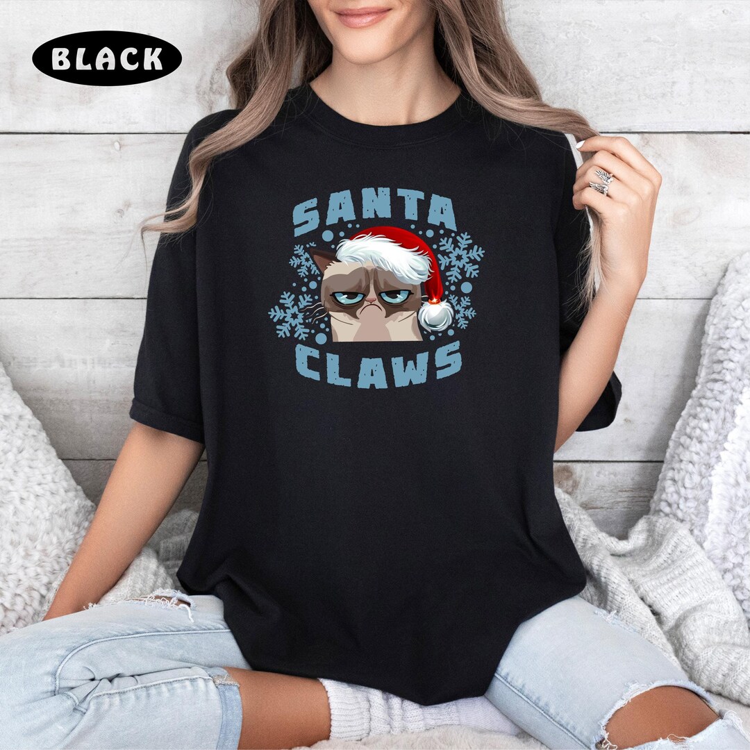 Santa Claws Cat Shirt, Festive Santa Claws Cat Shirt, Holiday Vibes ...