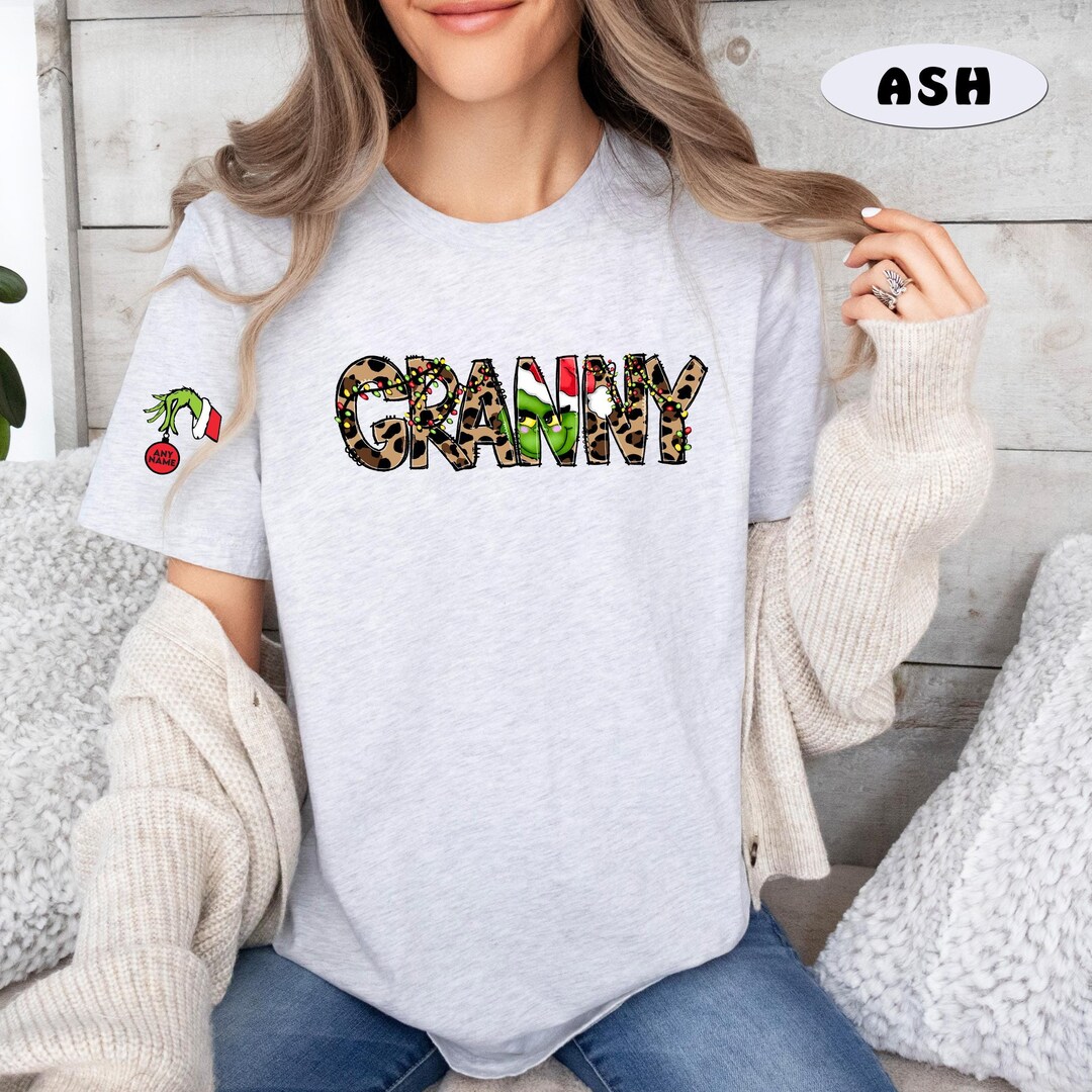 Custom Christmas Grinch Granny Shirt, Personalized Grinch Christmas ...