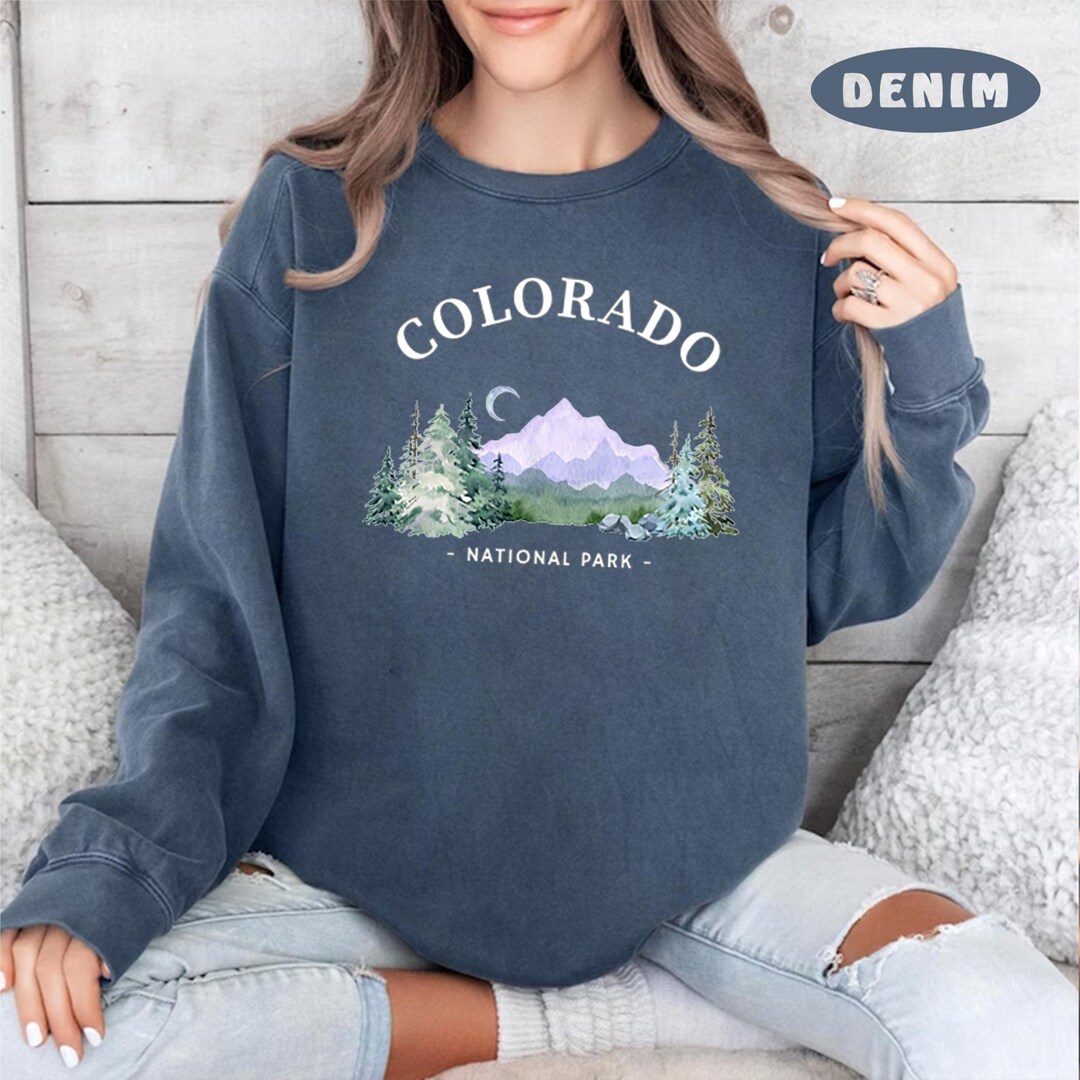 Colorado Sweatshirt, Rocky Mountains Crewneck, Colorado Rockies Sweater ...