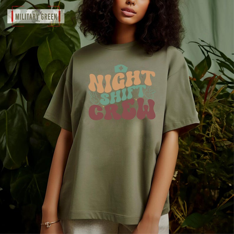 Night Shift Crew, Nurse Shirt, Retro Nurse Tshirt, Registered Nurse ...